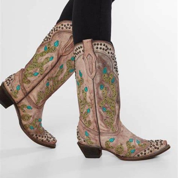 Corral | Shoes | Corral Studded Cactus Cowboy Boots | Poshmark